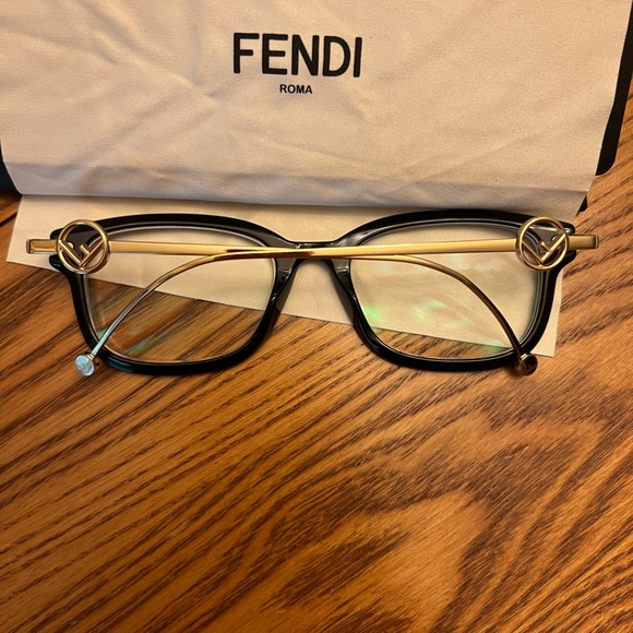 Fendi | Accessories | Fendi Black And Gold Eyeglass Frames | Poshmark